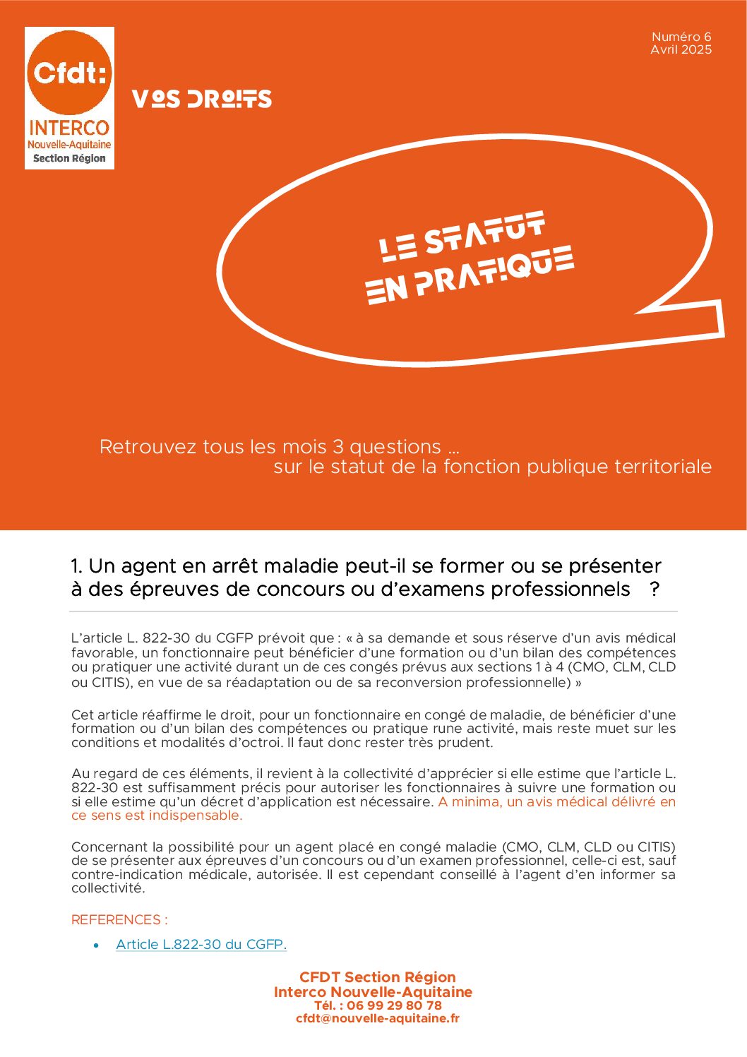 la Section Nouvelle Aquitaine répond aux questions sur le statut de la fonction publique - CFDT ...